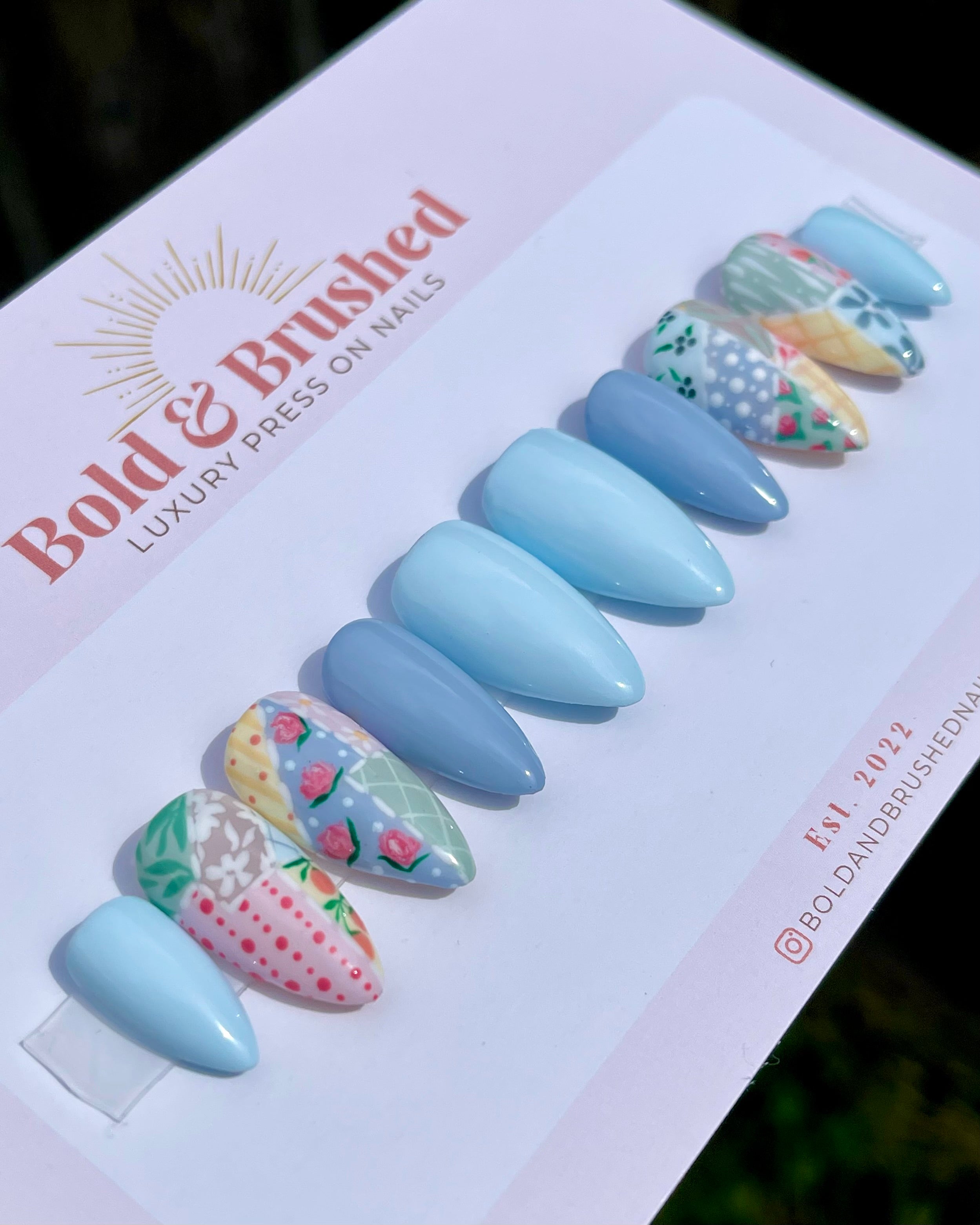 Pastel Patchwork- Shades of Blue – boldandbrushednails